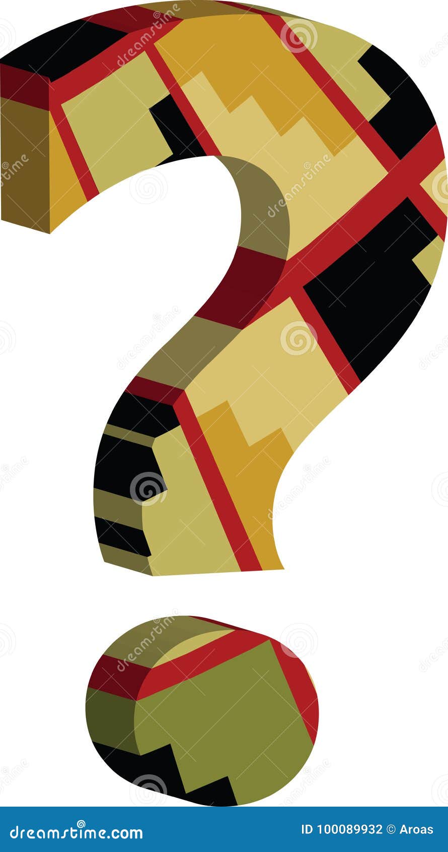 3d QUESTION MARK symbol stock vector. Illustration of brick - 100089932