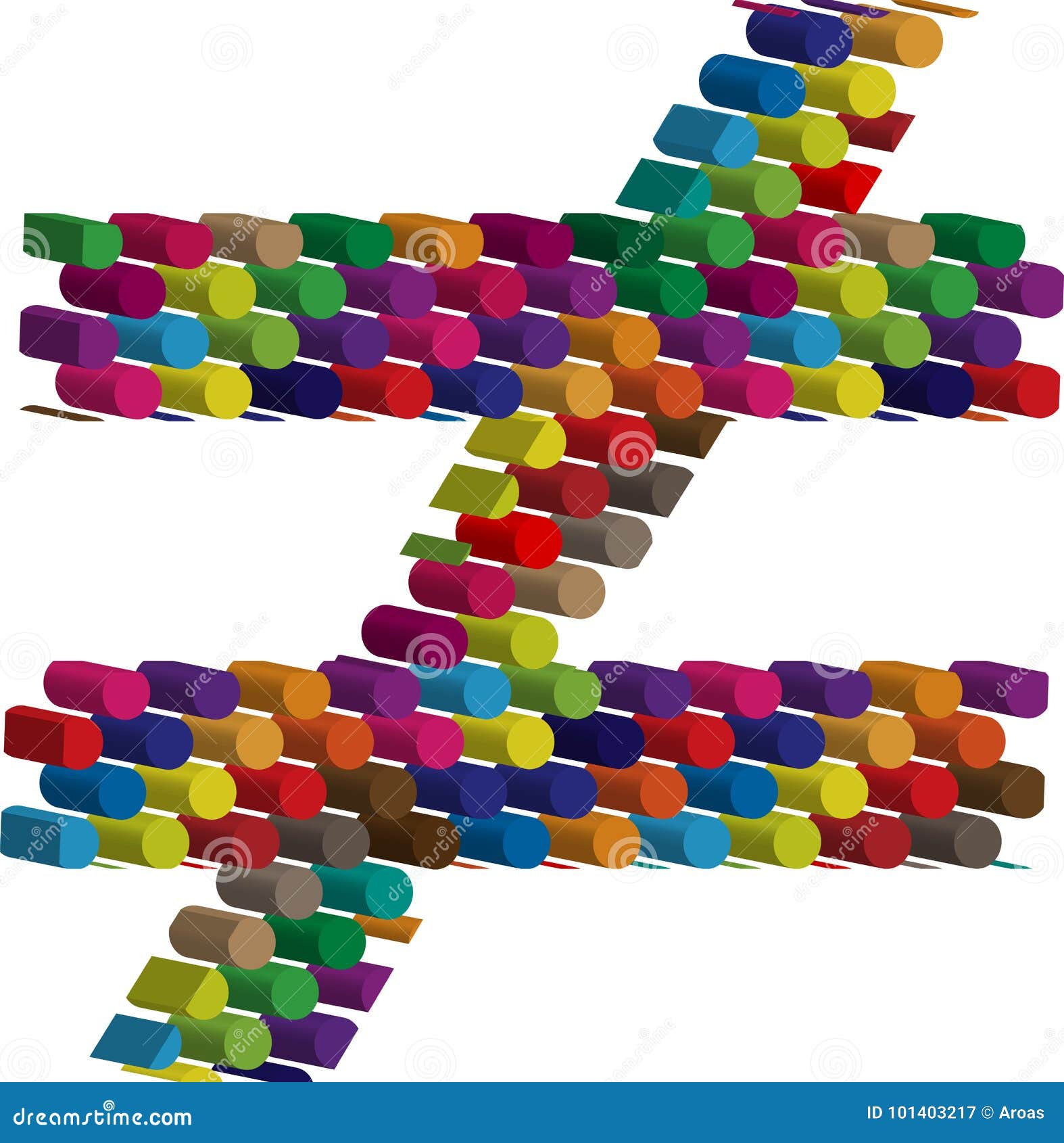 Colorful Three-dimensional Symbol Stock Vector - Illustration of ...