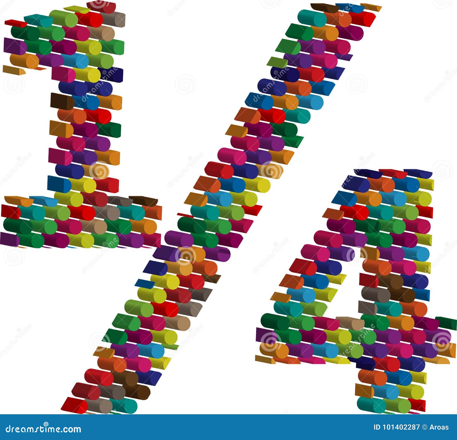 Colorful Three-dimensional Symbol Stock Vector - Illustration of color ...
