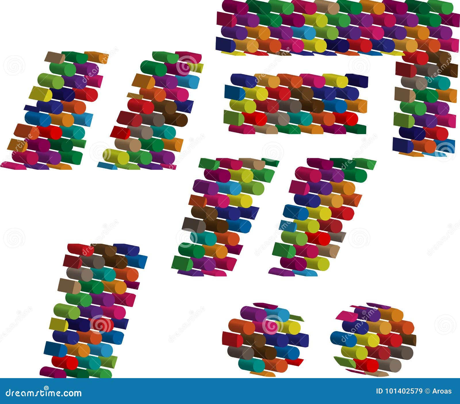 Colorful Three-dimensional Symbol Stock Vector - Illustration of ...