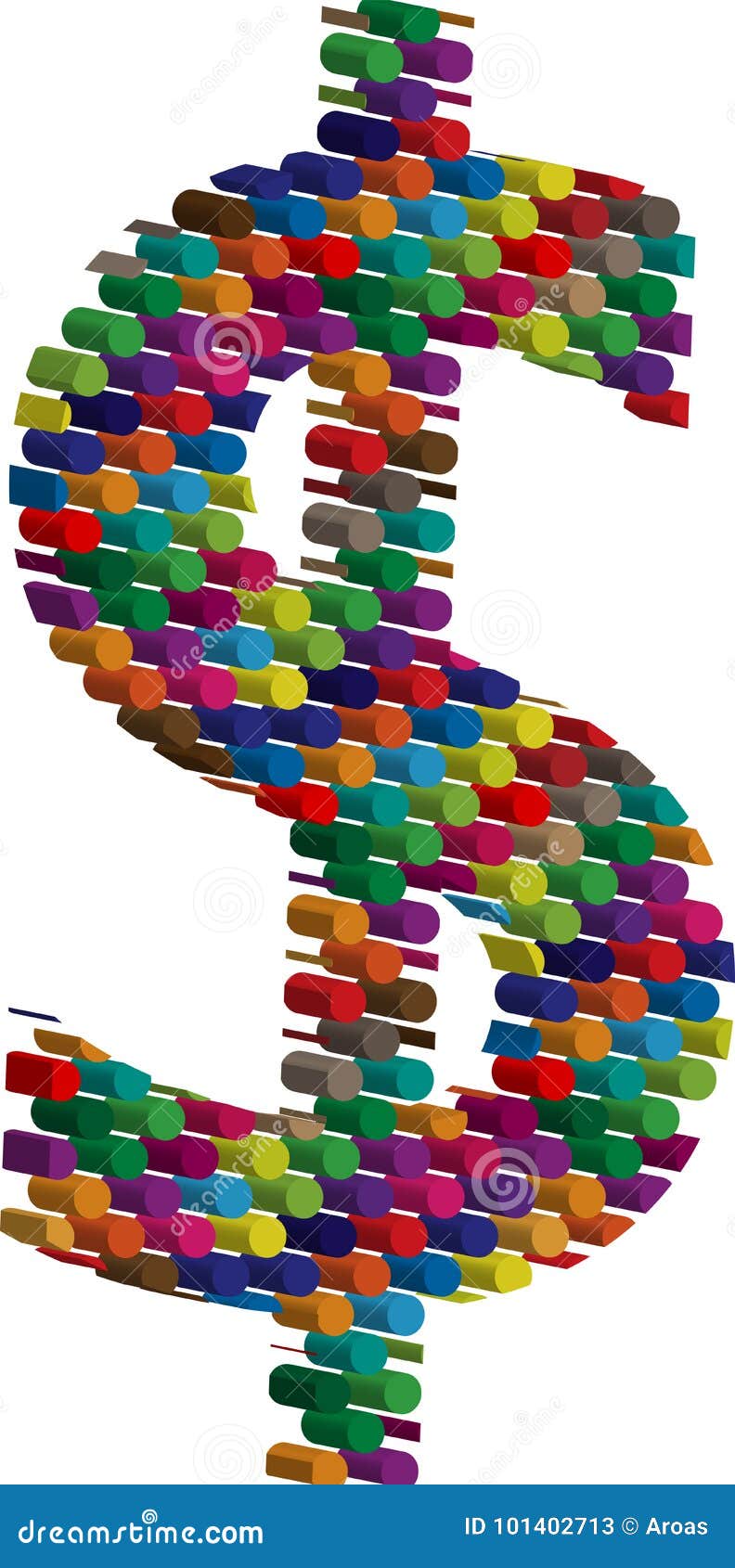 Colorful Three-dimensional Symbol Stock Vector - Illustration of ...