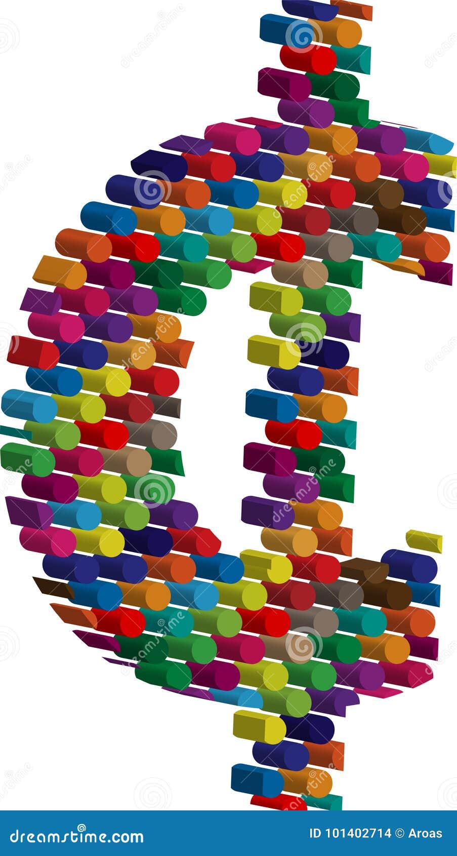 Colorful Three-dimensional Symbol Stock Vector - Illustration of ...