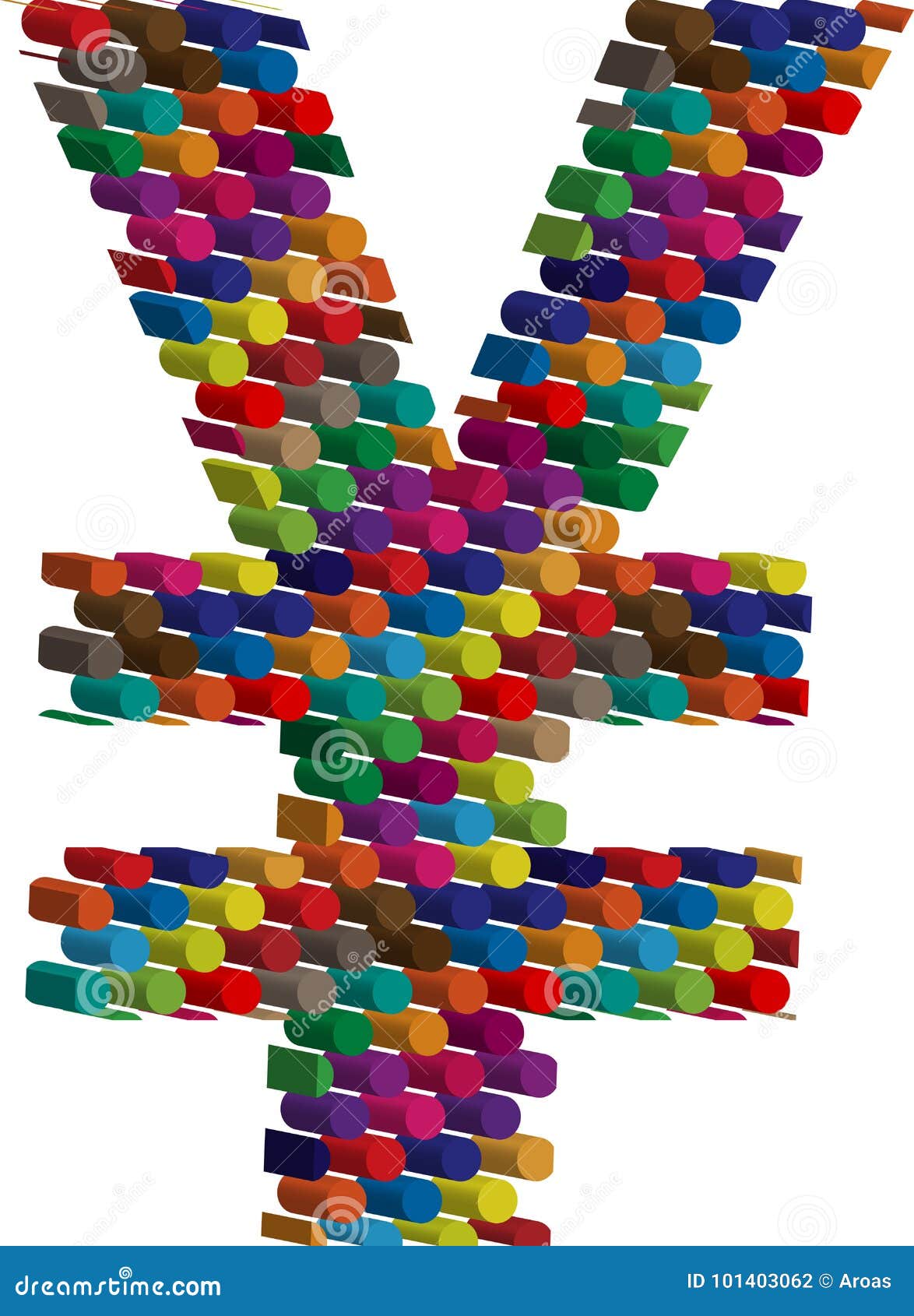 Colorful Three-dimensional Symbol Stock Vector - Illustration of ...