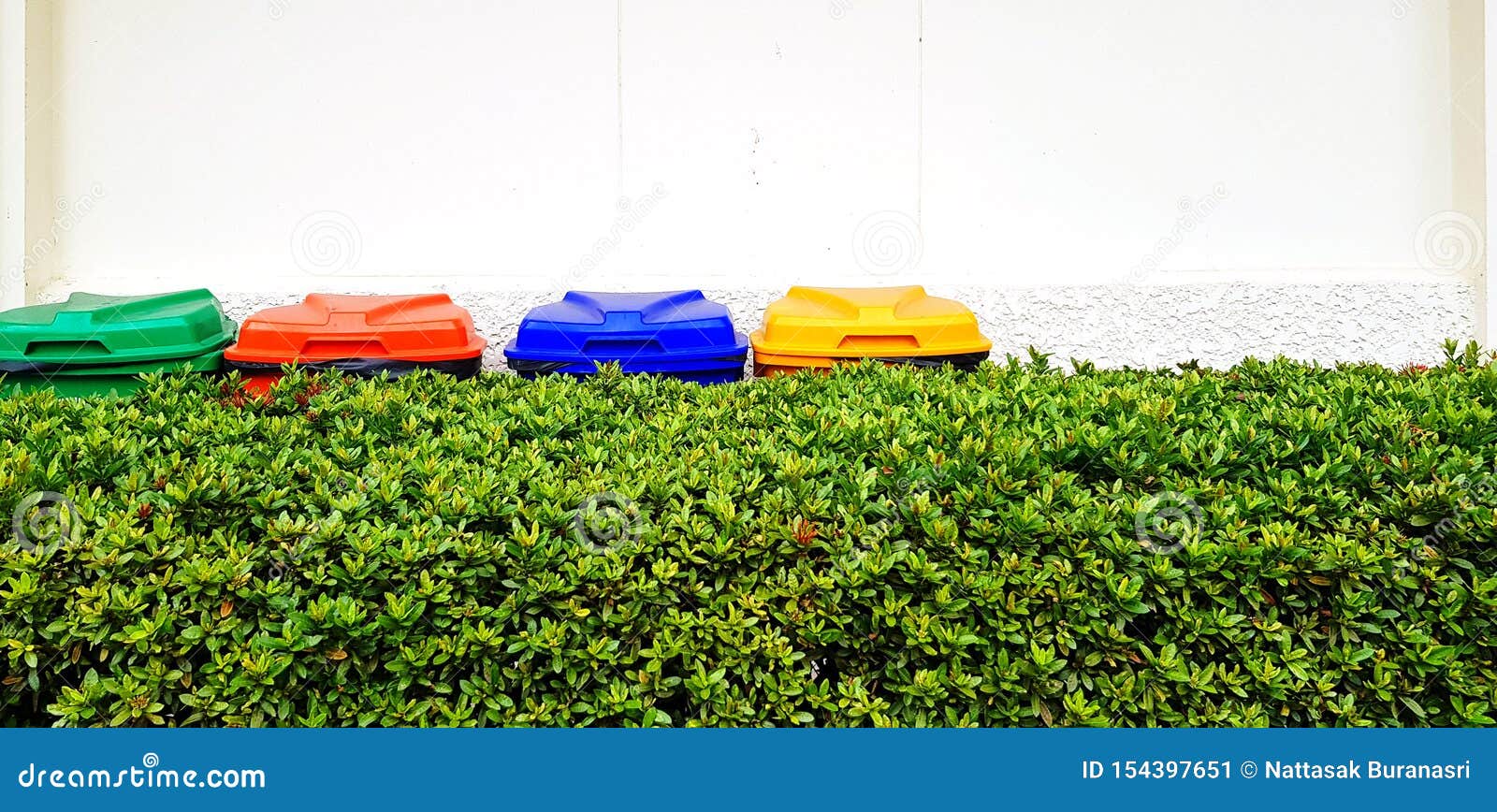 Three Recycle Bin Or Garbage For Dumping Waste Inside Building Royalty ...