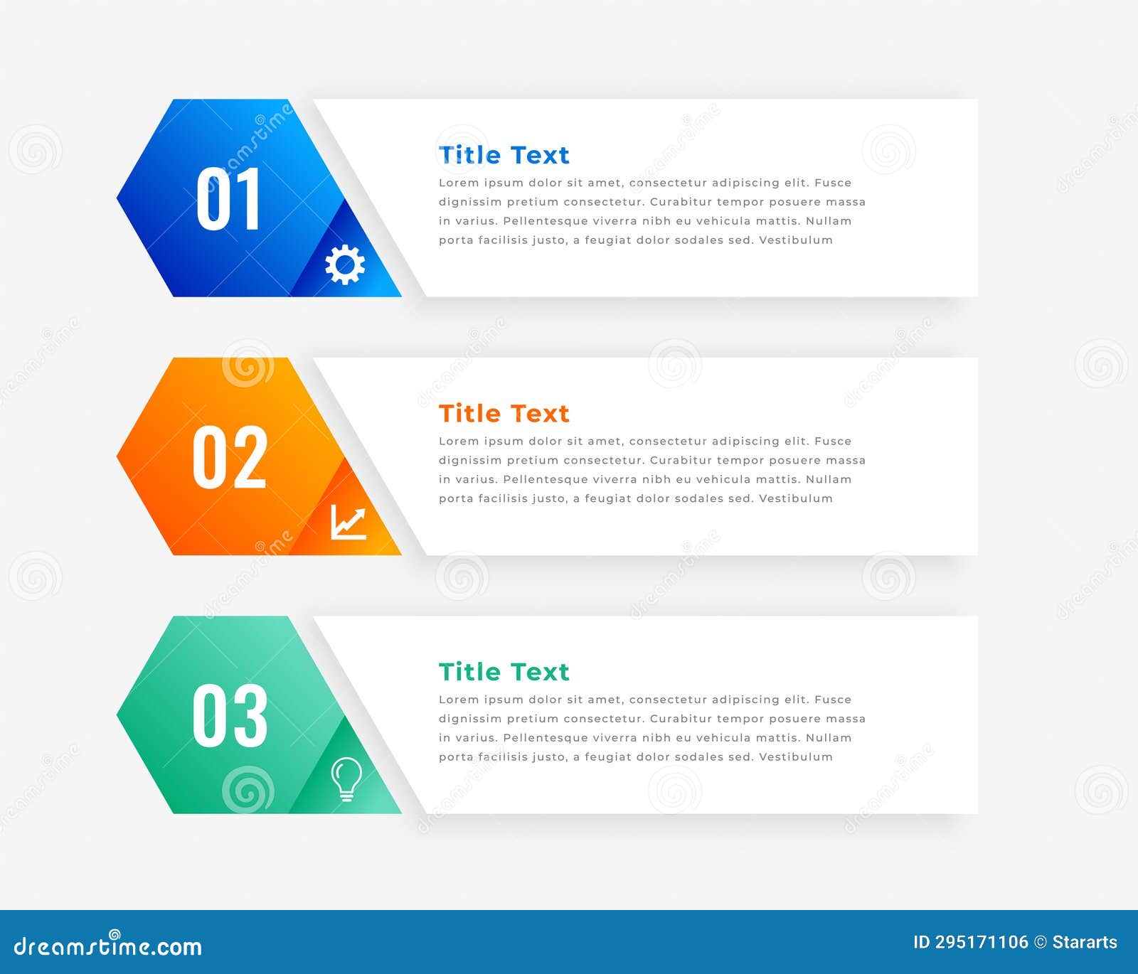 Colorful Three Step Infographic Options Chart Template Design Stock ...