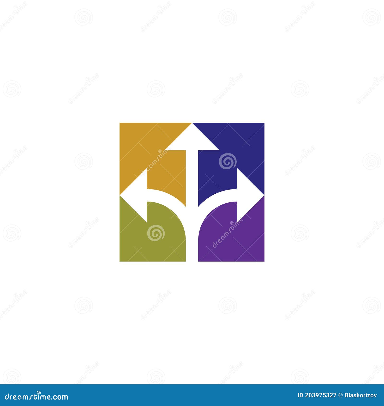 Colorful Three Way Arrows Direction Icon Symbol Vector Stock Vector ...