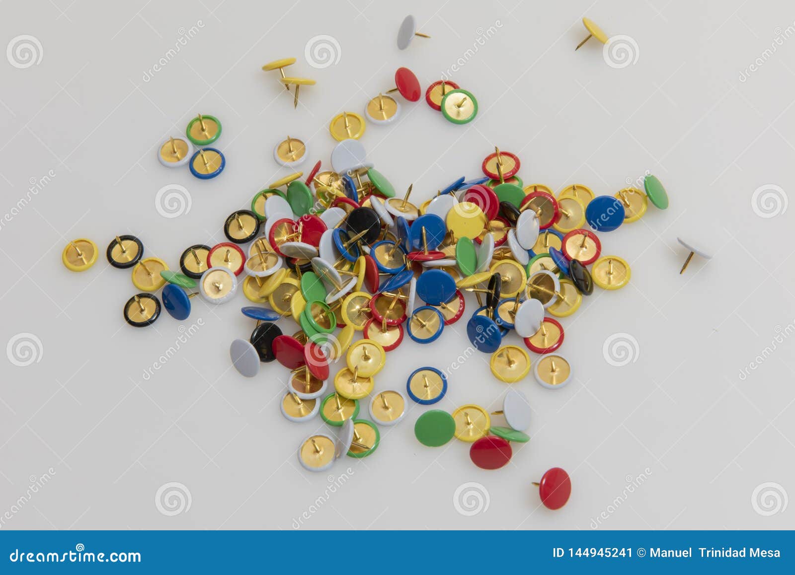 Colorful thumbtacks stock image. Image of background - 144945241
