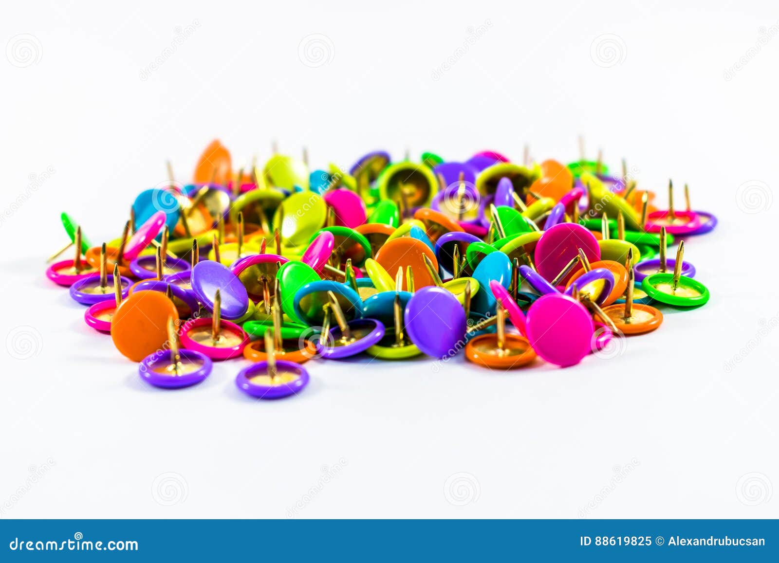 Colorful thumbtacks stock image. Image of note, decorative - 88619825