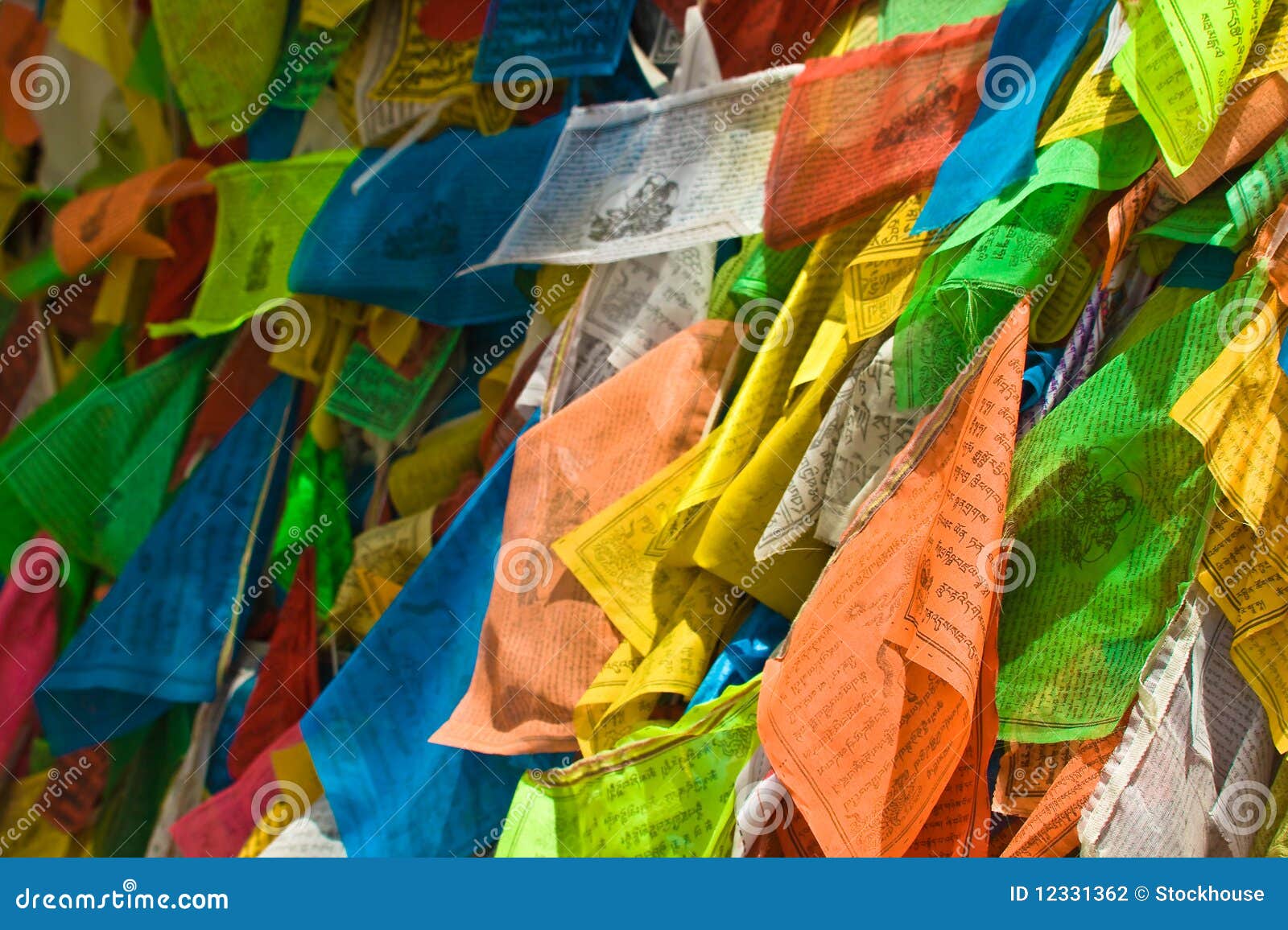 Colorful Tibetan Prayer Flags Stock Photo - Image of holy, stupa: 12331362