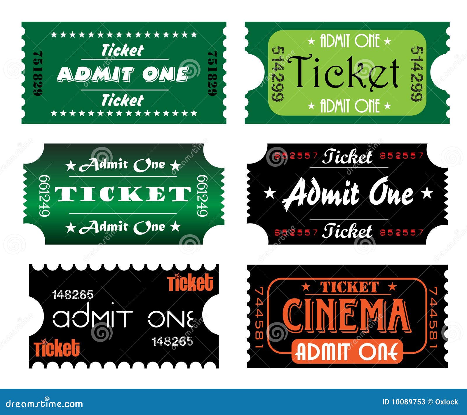 Colorful tickets stock vector. Illustration of access - 10089753