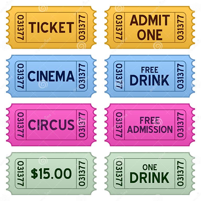 Colorful Tickets Collection Stock Vector - Illustration of icons ...