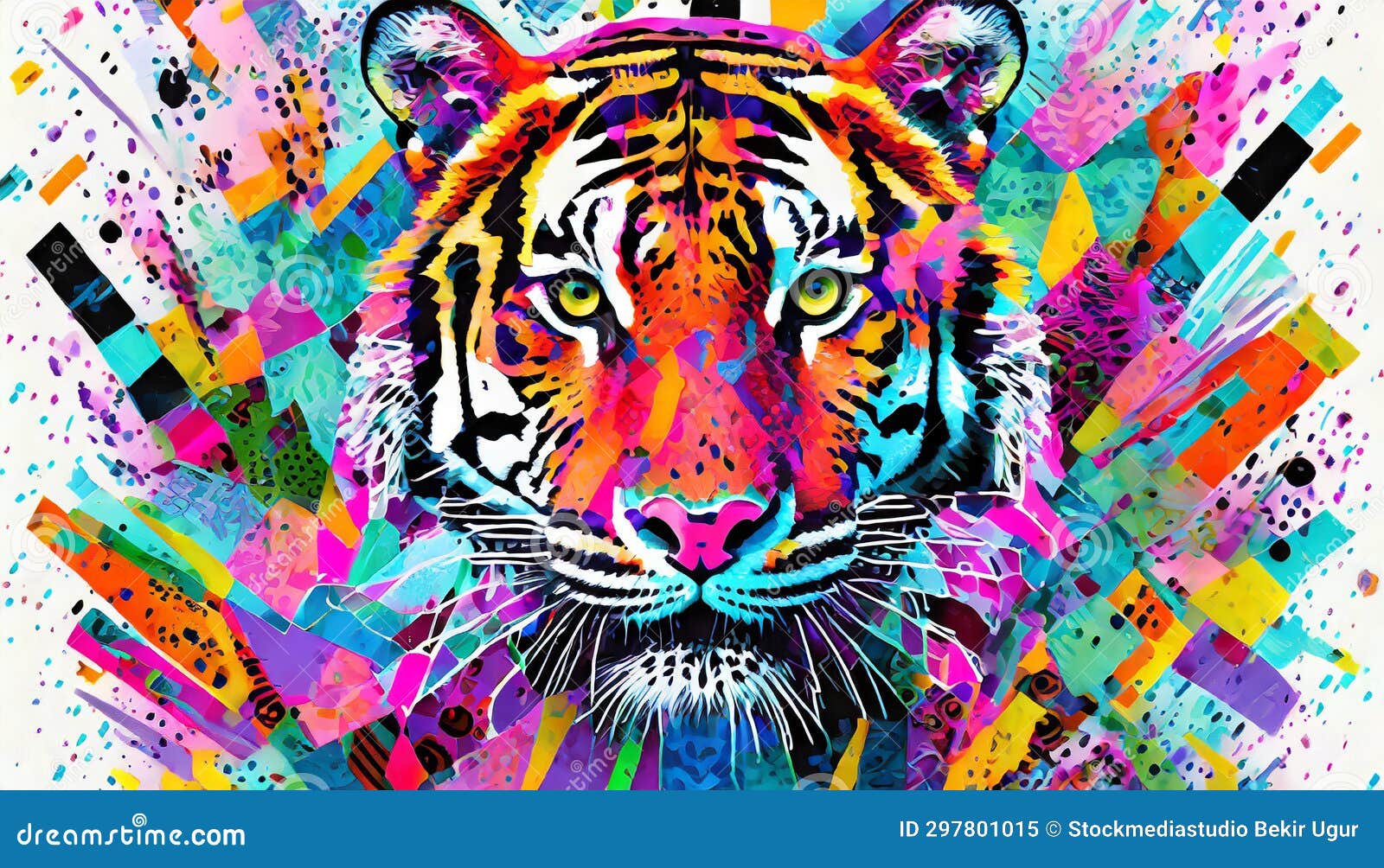 Colorful Tiger stock illustration. Illustration of color - 297801015