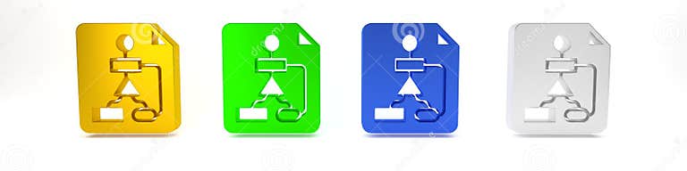Colorful Tile Flowchart for Program Design or Process Management Plan ...