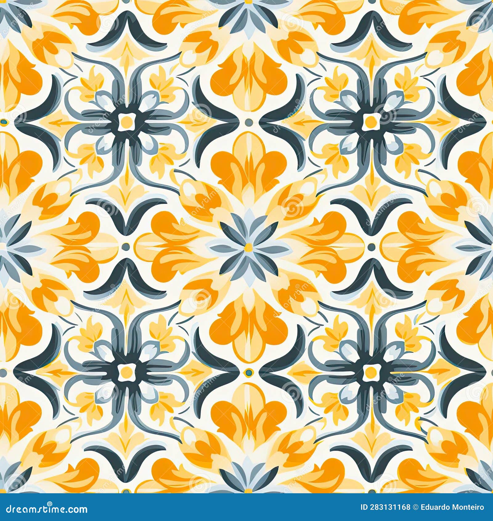 Colorful Tile Patterns with Yellow and Blue in Various Styles (tiled ...
