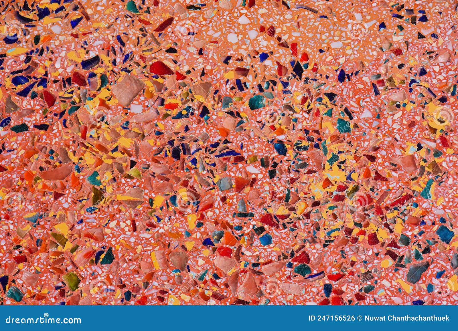 Colorful of Tile-shard Mosaic and Stone Decorating on the Wall for ...