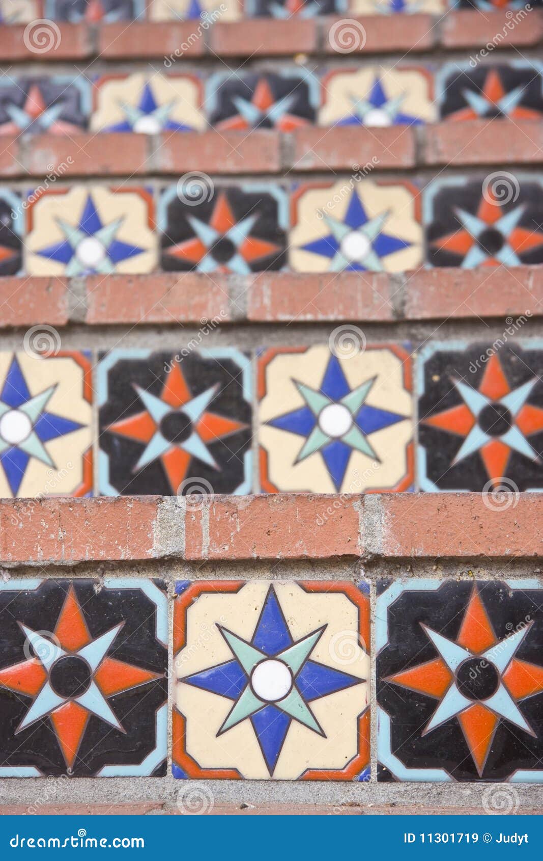 Colorful Tile, Ancient Wall From Temple At Wat Rajabopit Bangkok ...