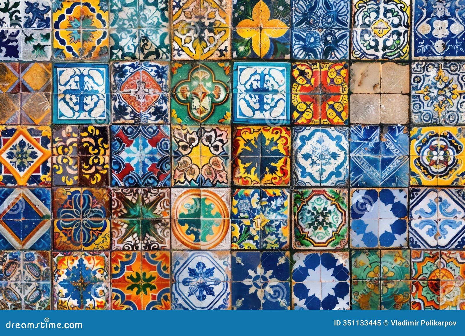 Colorful Tiles Arranged on a Wall, Suitable for Interior Design ...