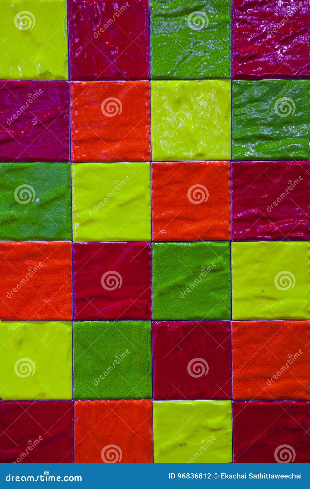 Colorful Tiles Seamless Pattern with Squares Stock Photo - Image of ...