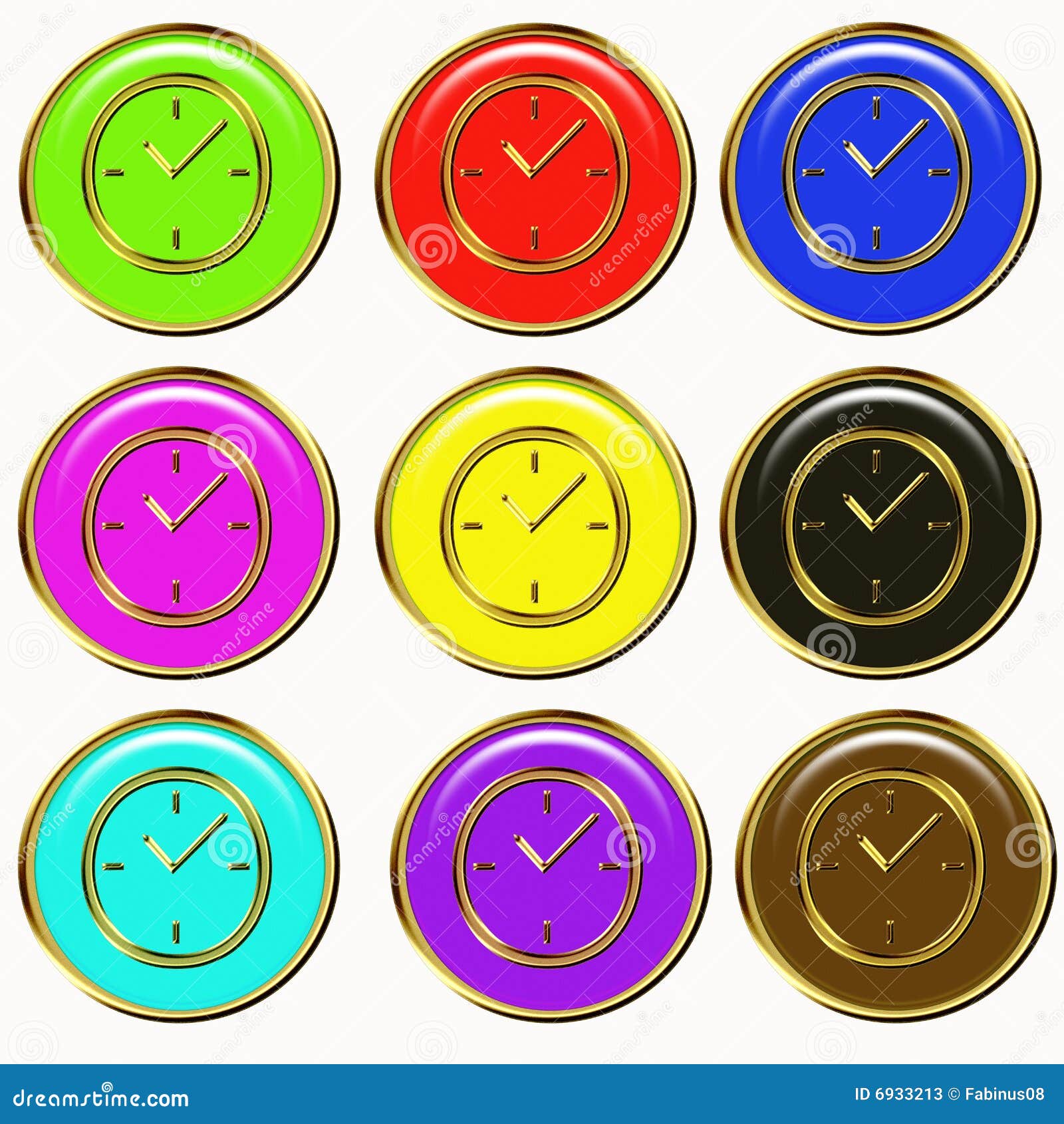 Colorful time buttons stock illustration. Illustration of illustration ...