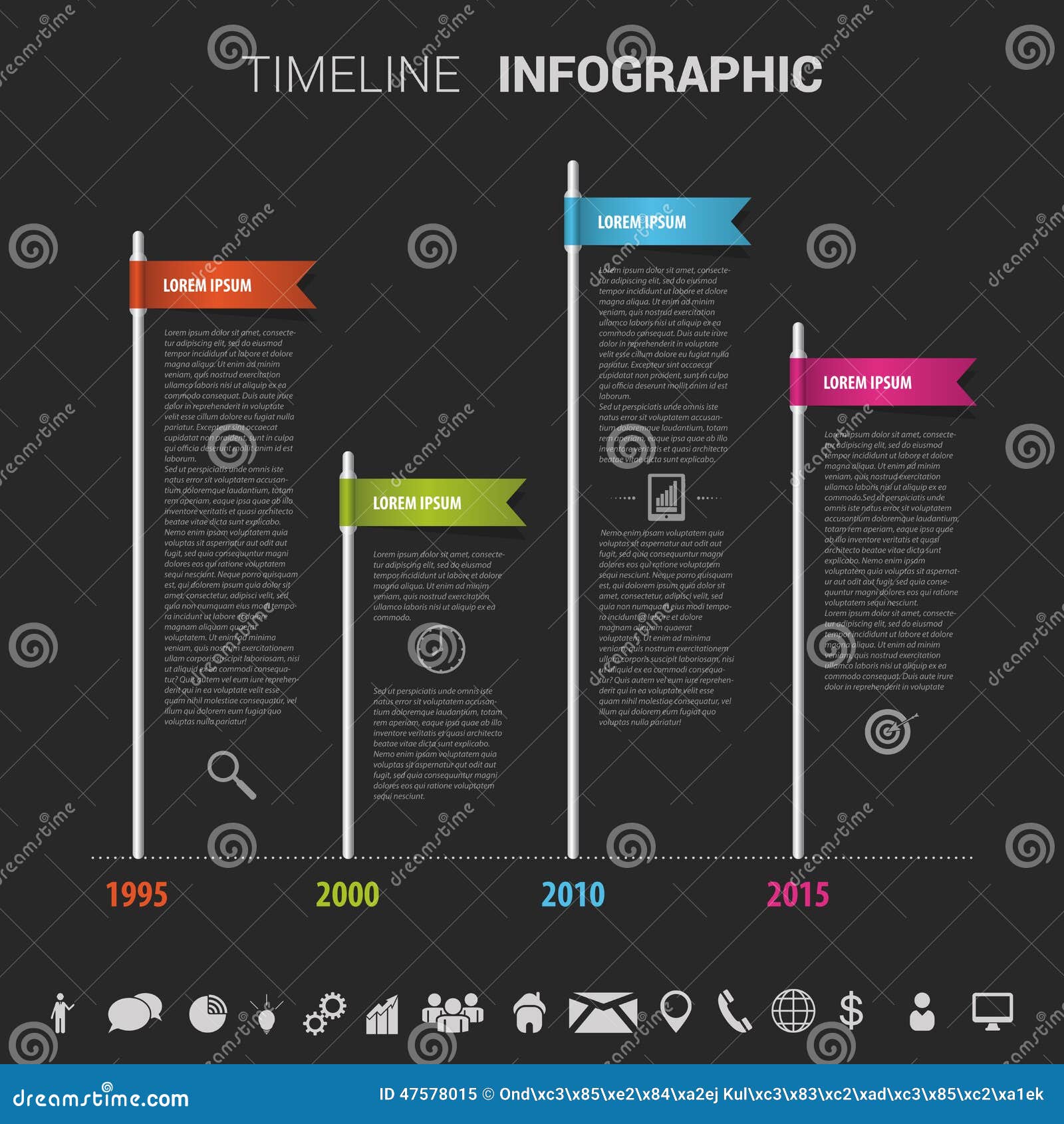 Colorful Timeline Infographic Design Template. Vector Stock Vector ...