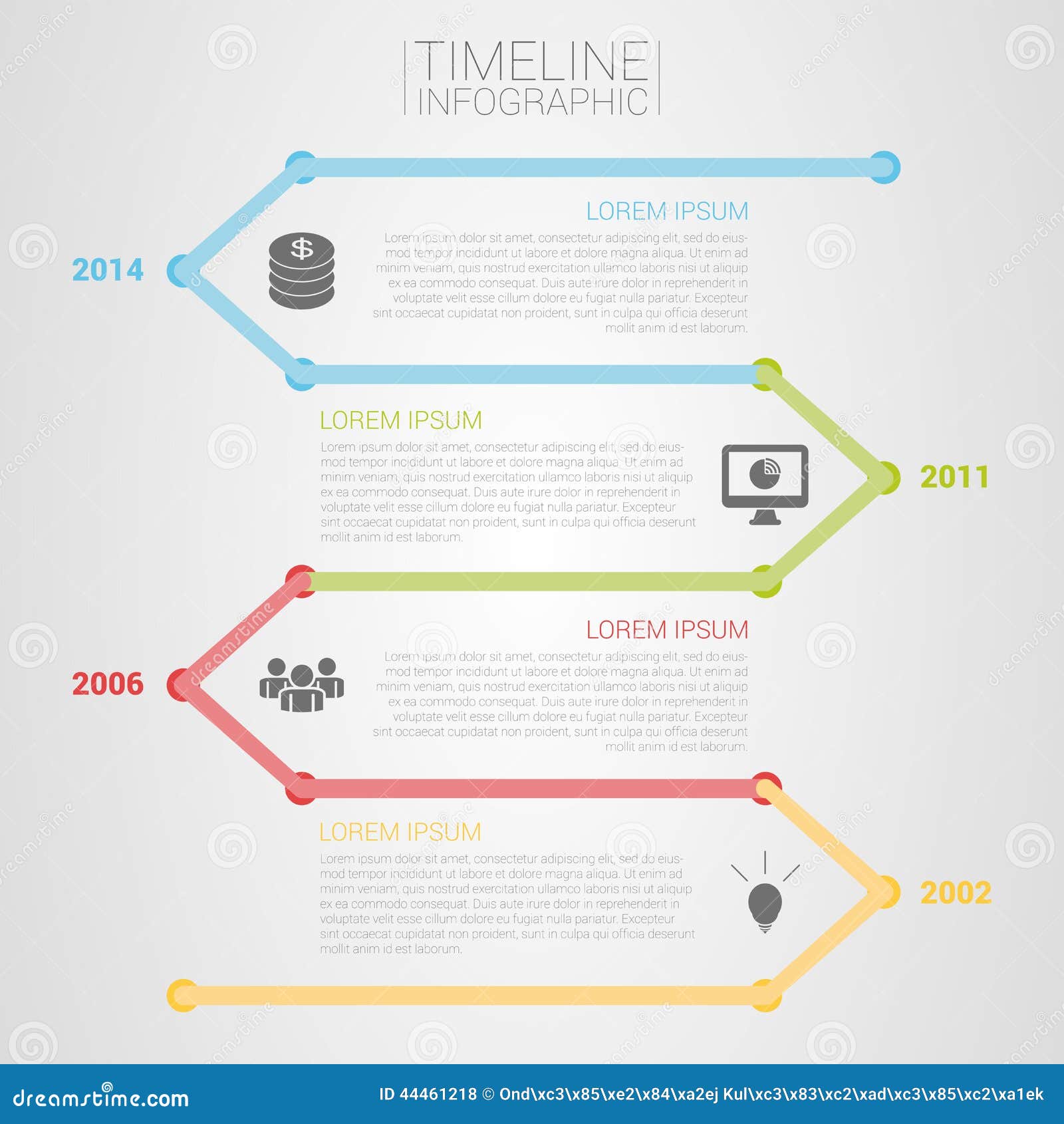 Colorful Timeline Infographic Template Vector with Icons Stock Vector ...