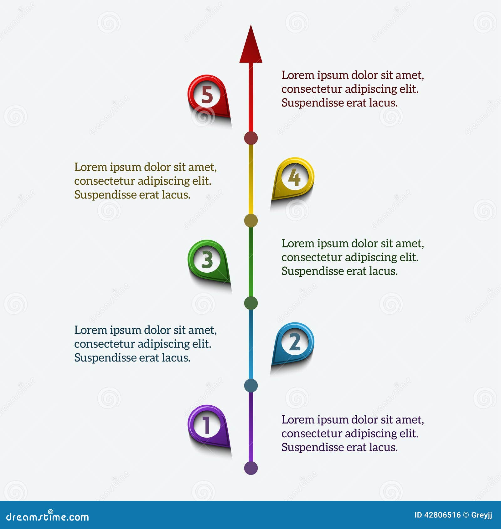 Two Colorful Timeline Upwards Arrow With Infographic Template. Flat ...