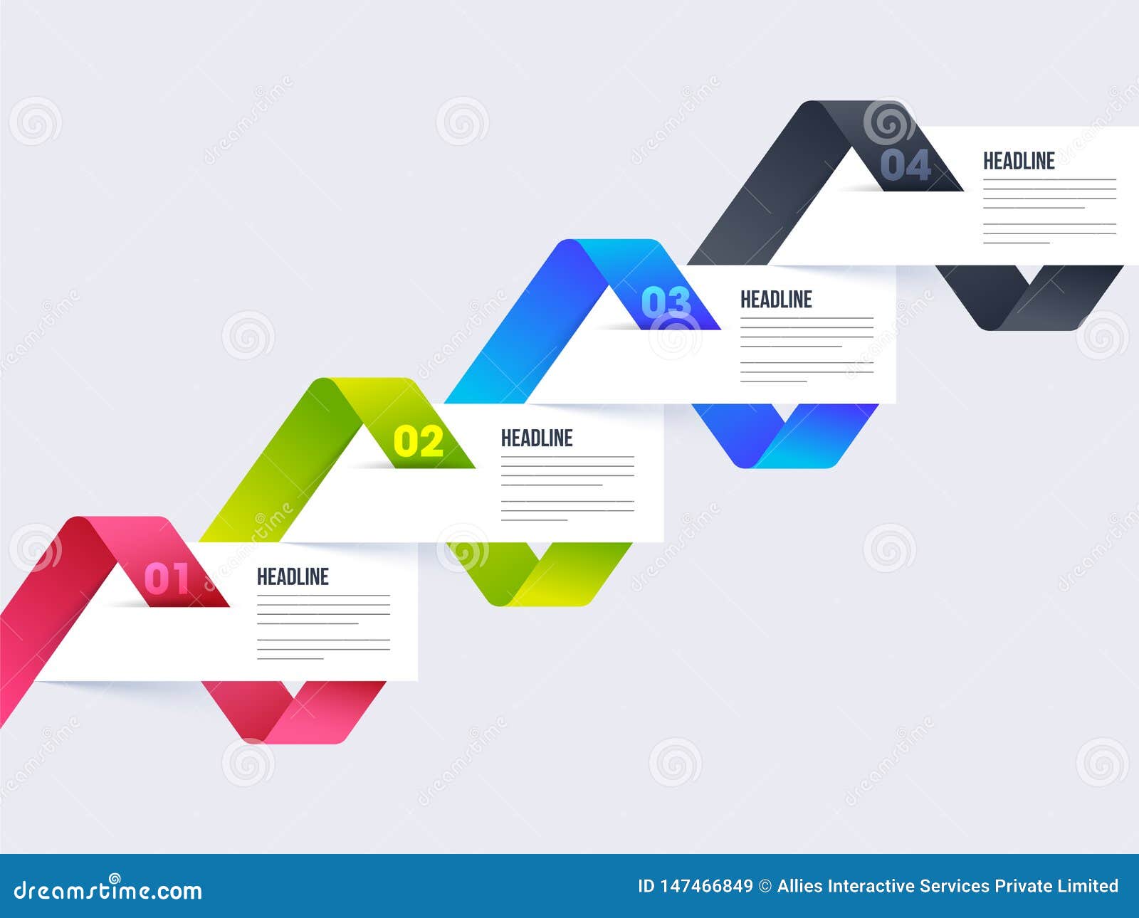 Colorful Timeline Infographics Layout with Four Steps. Stock ...