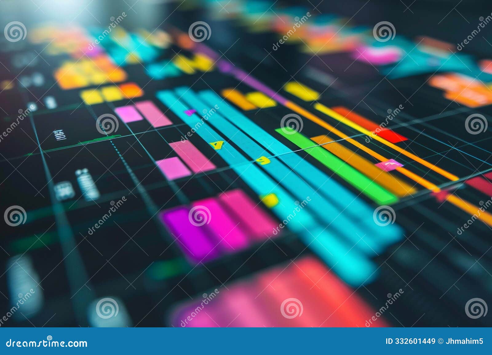 Colorful Timeline Interface Stock Illustration - Illustration of ...