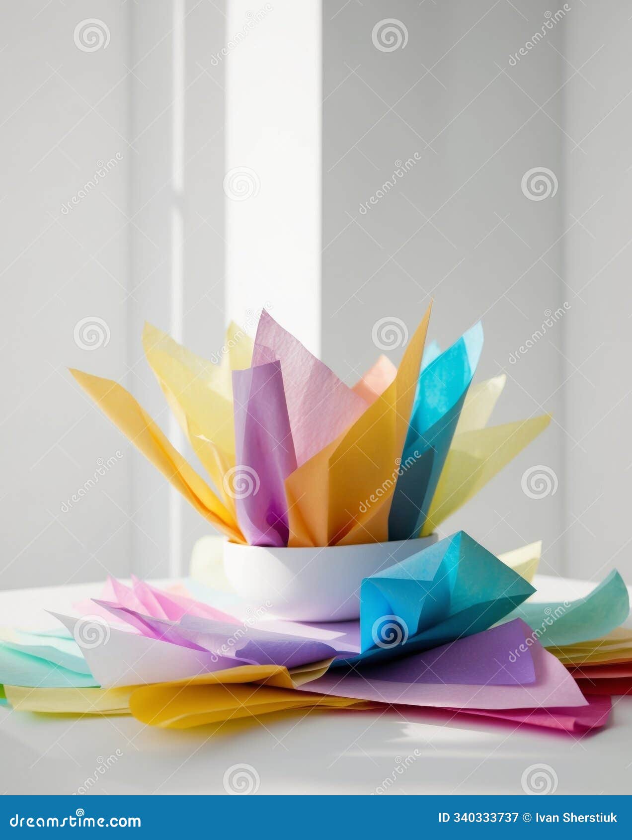 Colorful Tissue Paper in a Decorative Display. Stock Image - Image of ...