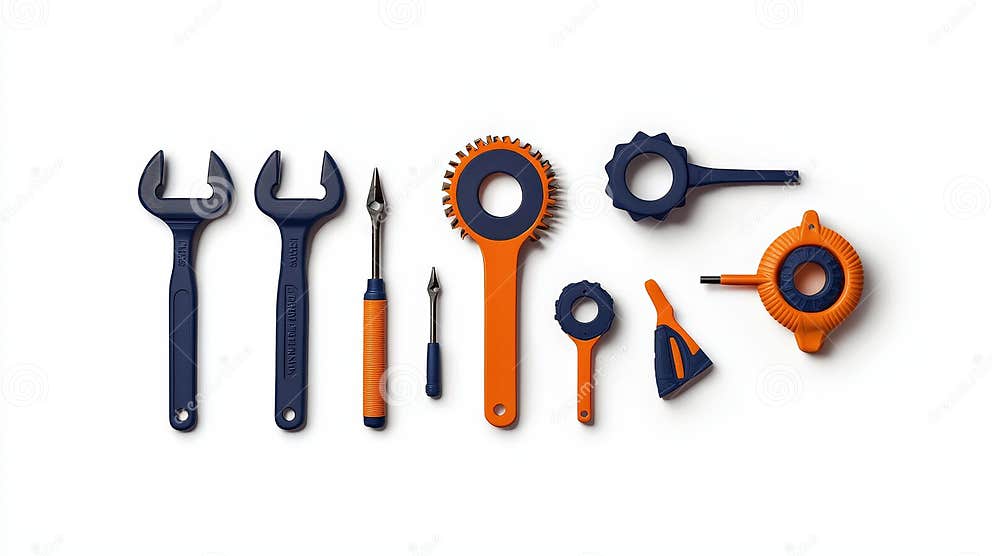 Colorful Tools on a White Isolated Background Stock Illustration ...