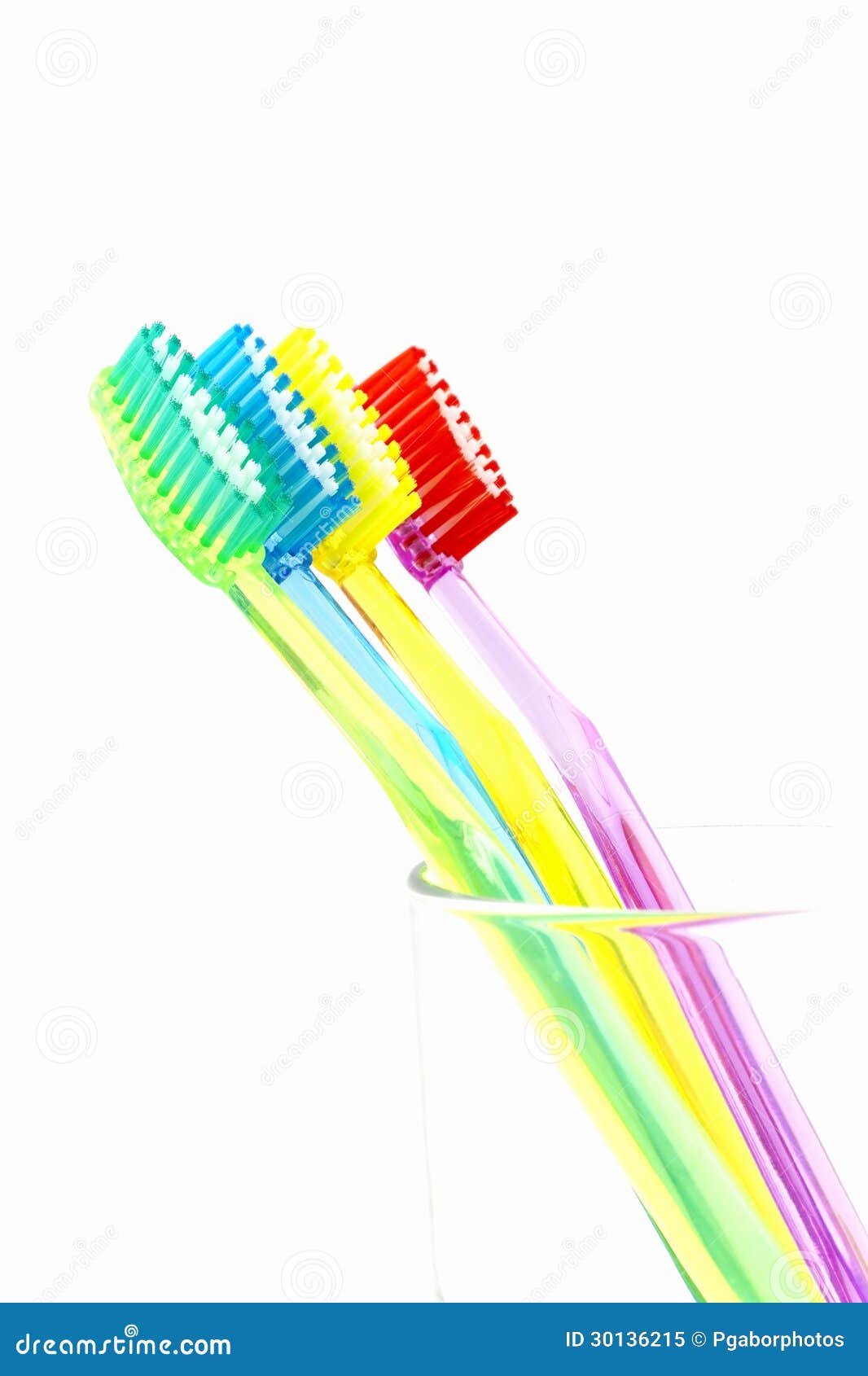 Colorful Toothbrush in Glass Stock Image - Image of routine, denture ...
