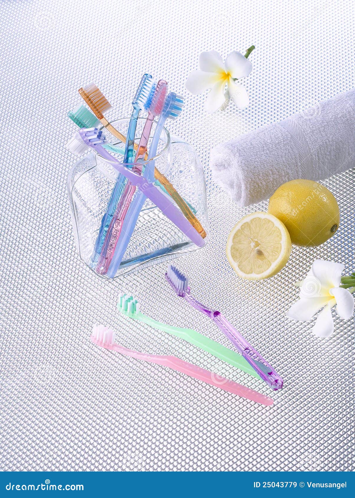 Colorful Toothbrushes In A Glass Bottle Picture. Image: 25043779