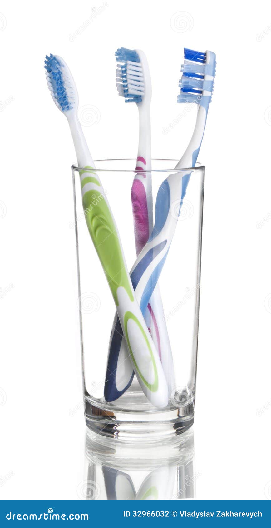Colorful Toothbrushes in a Glass Stock Photo - Image of protection ...