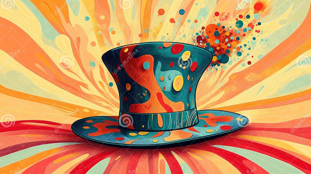 Colorful Top Hat Exploding with Creativity and Imagination Stock Image ...