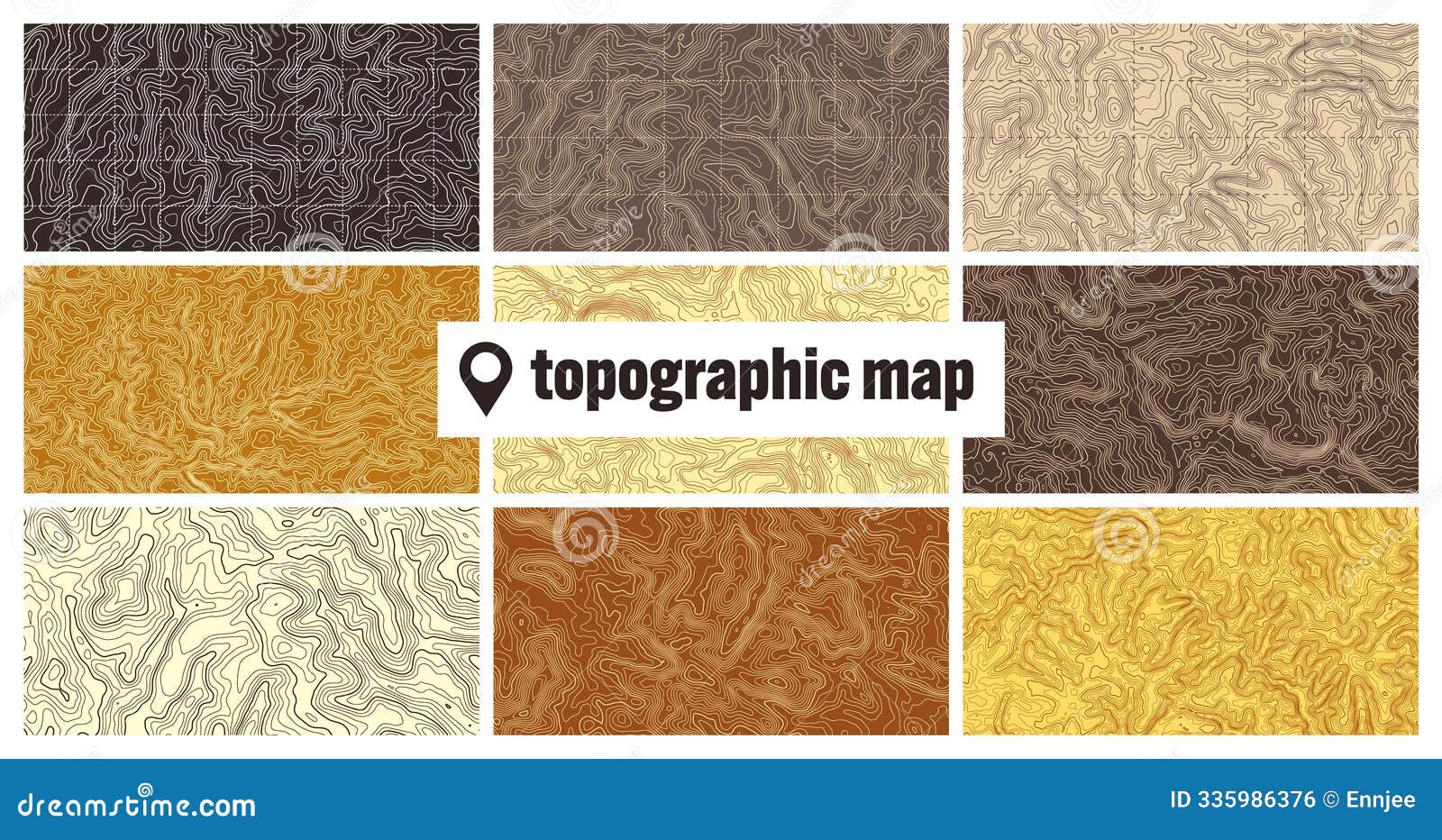 Colorful Topographic Map with Contour Lines. Geographic Terrain Grid ...
