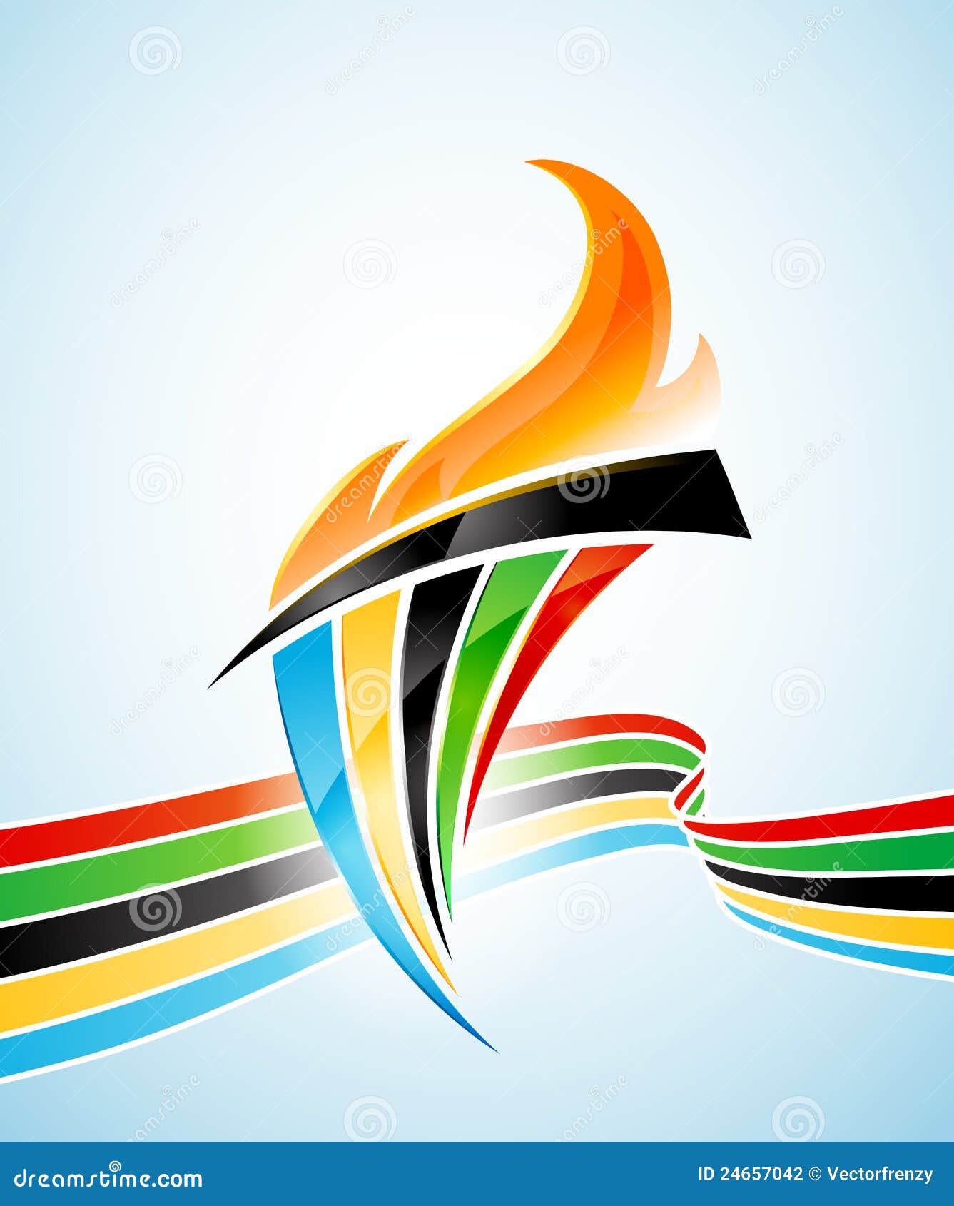 Colorful torch burning stock vector. Illustration of dimension - 24657042