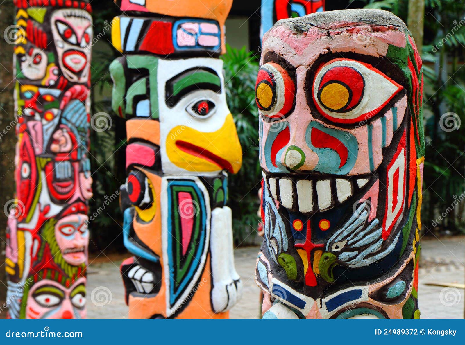 A colorful of totem . stock photo. Image of carve, ritual - 24989372