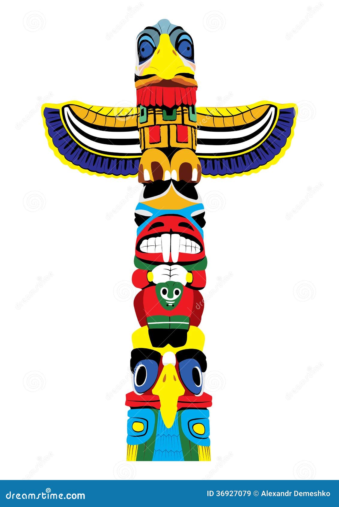 Colorful Totem Pole. Vector EPS10. Stock Vector - Illustration of ...