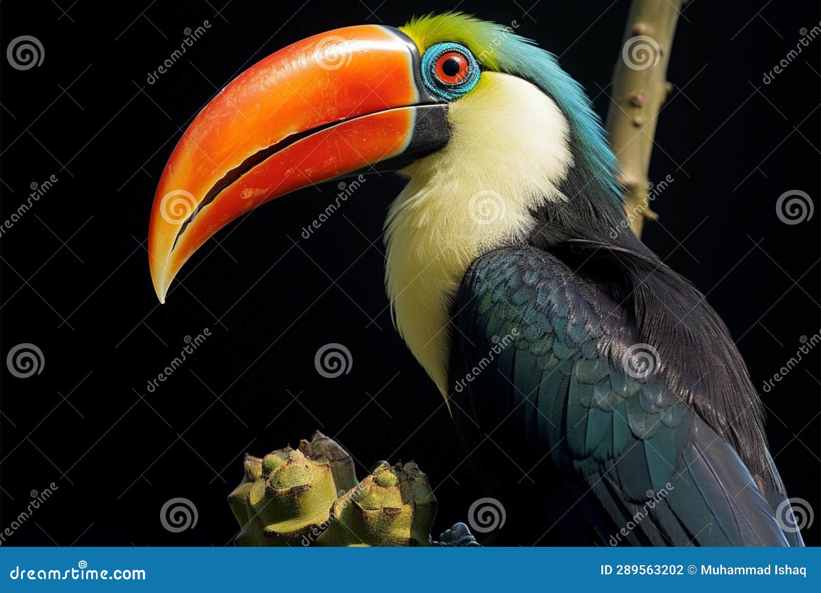 A Colorful Toucan Captured in a Striking Side Profile Portrait Stock ...