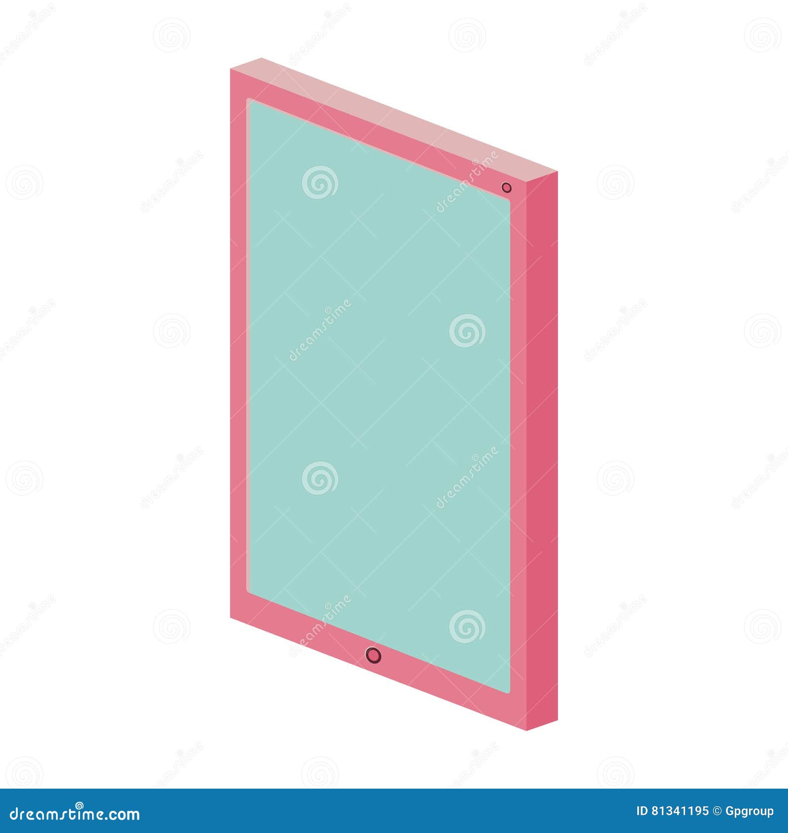 Colorful Touch Tablet with Frame Pink Stock Illustration - Illustration ...