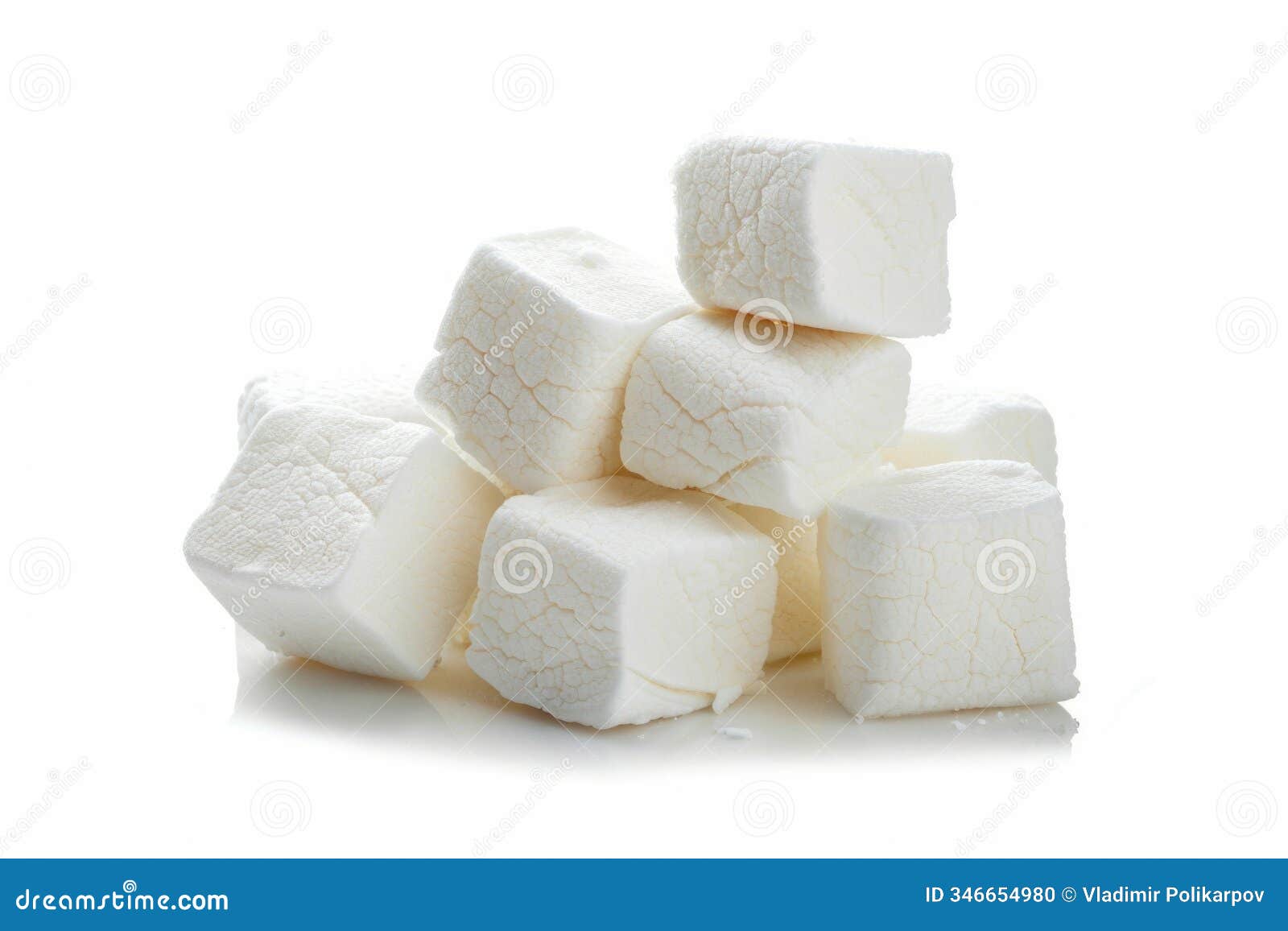 Stacked Marshmallows In Pyramid Form On White Canvas Royalty-Free Stock ...