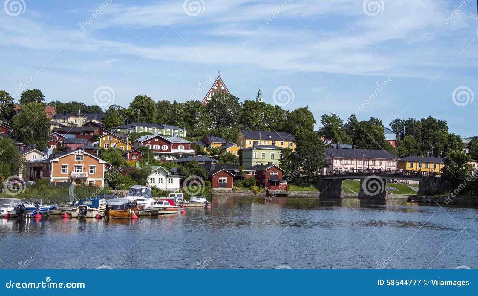 Colorful town in Finland stock image. Image of finnish - 58544777