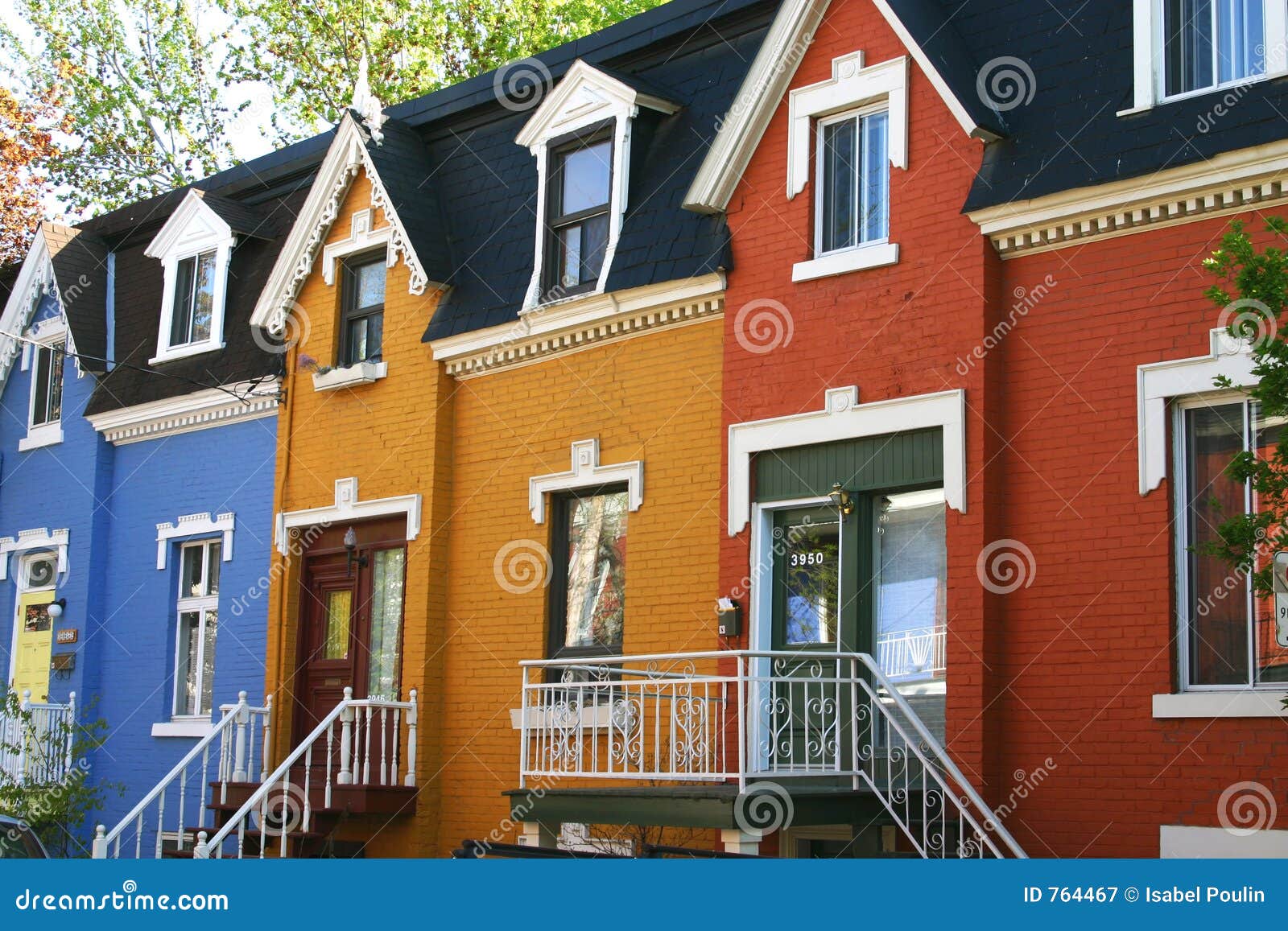 Colorful townhouses stock image. Image of rowhouses, house - 764467