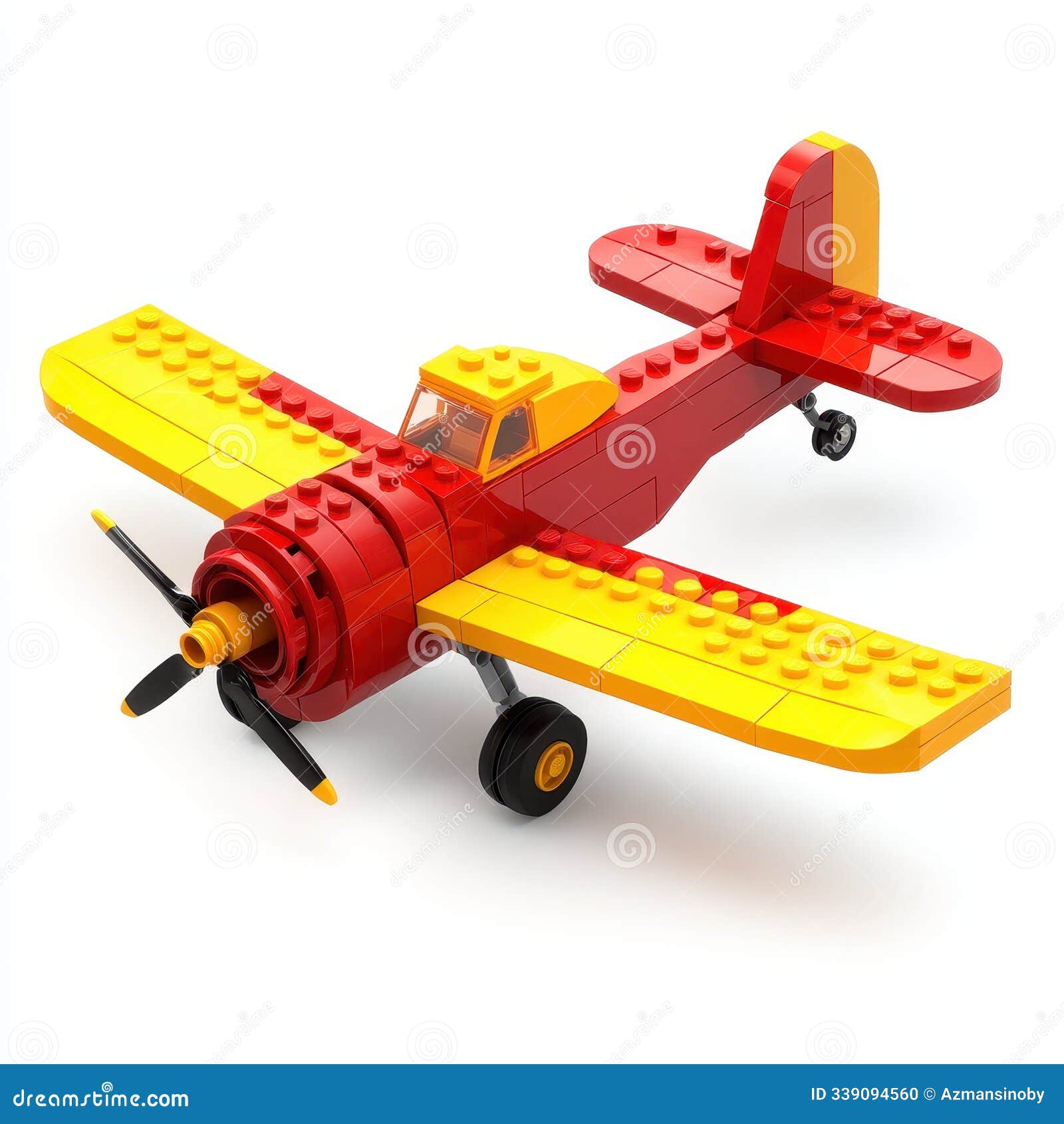A Colorful Toy Airplane Model Made from Building Blocks, Showcasing ...