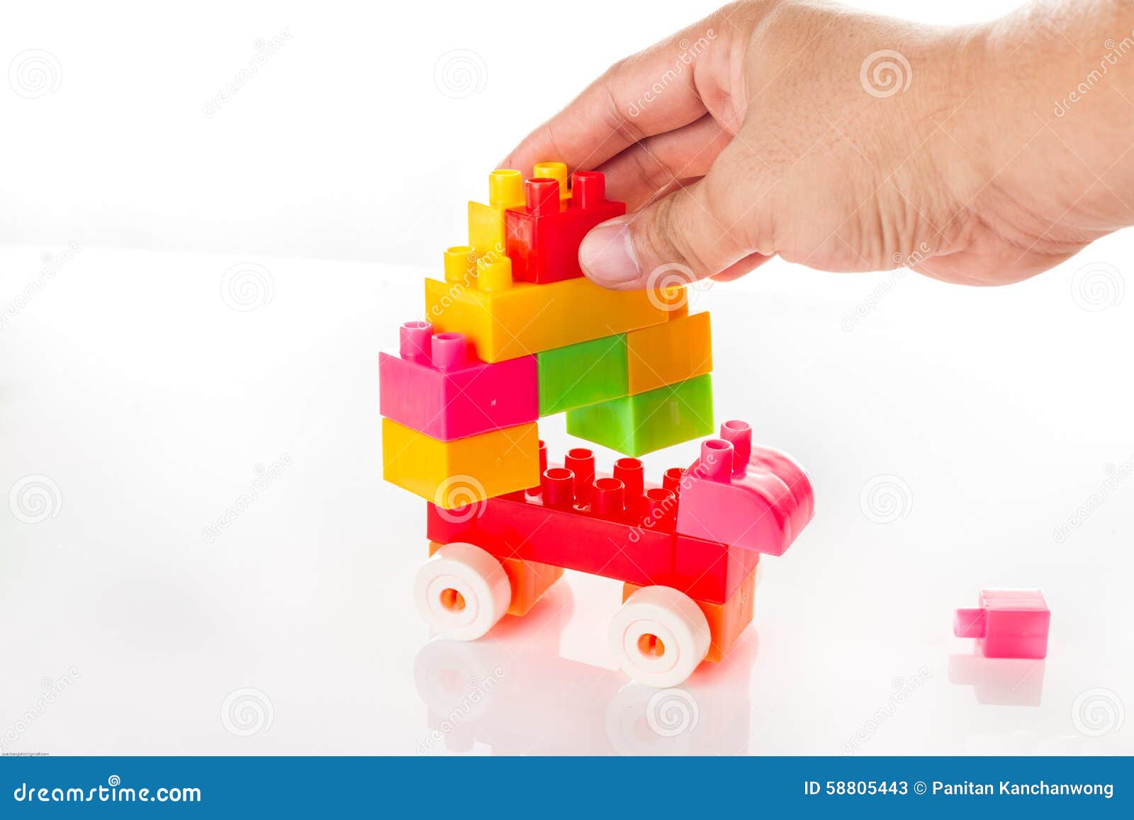 Colorful Toy Blocks Isolated on White Stock Image - Image of colorful ...