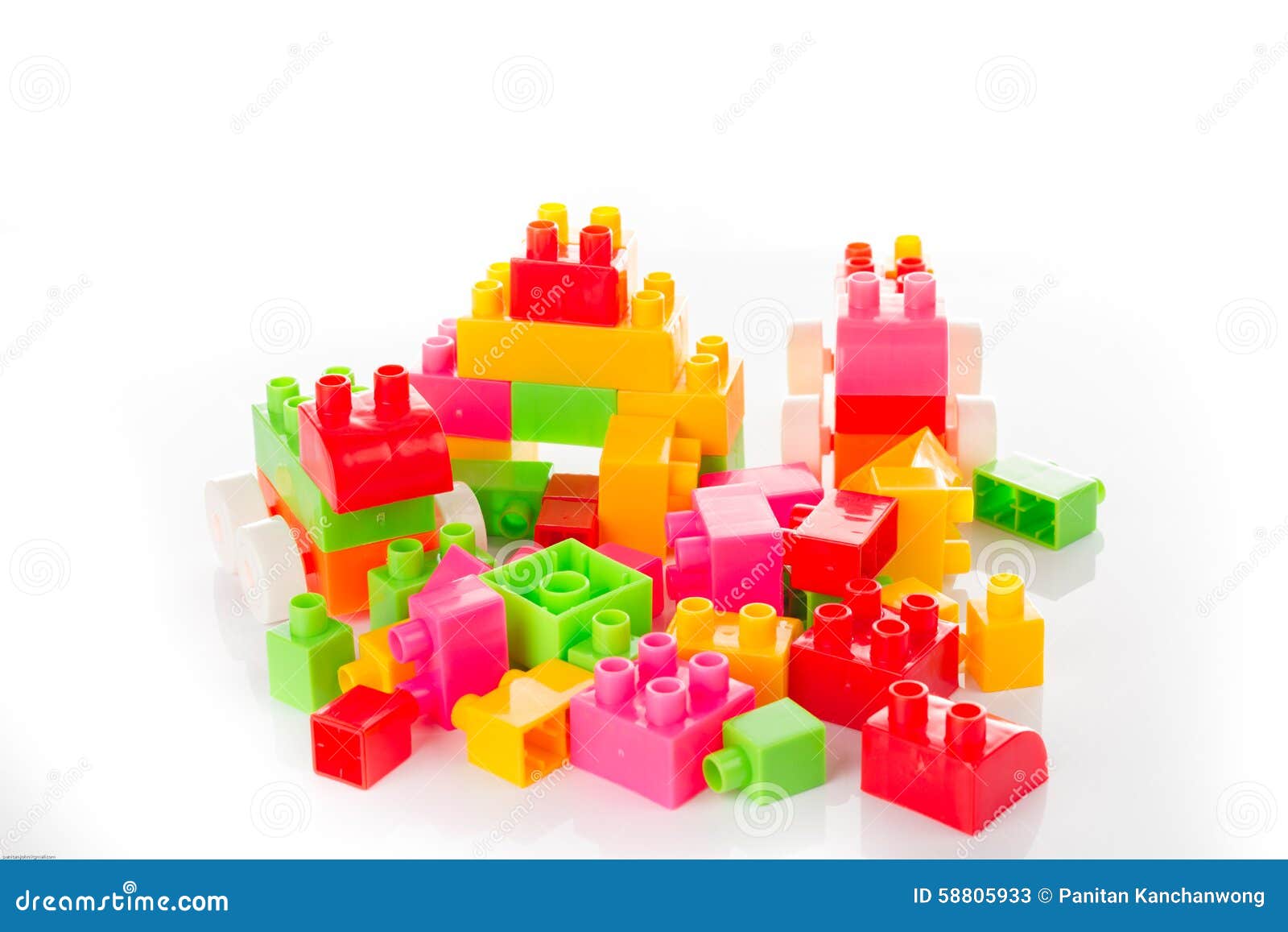 Colorful Toy Blocks Isolated on White Stock Image - Image of education ...