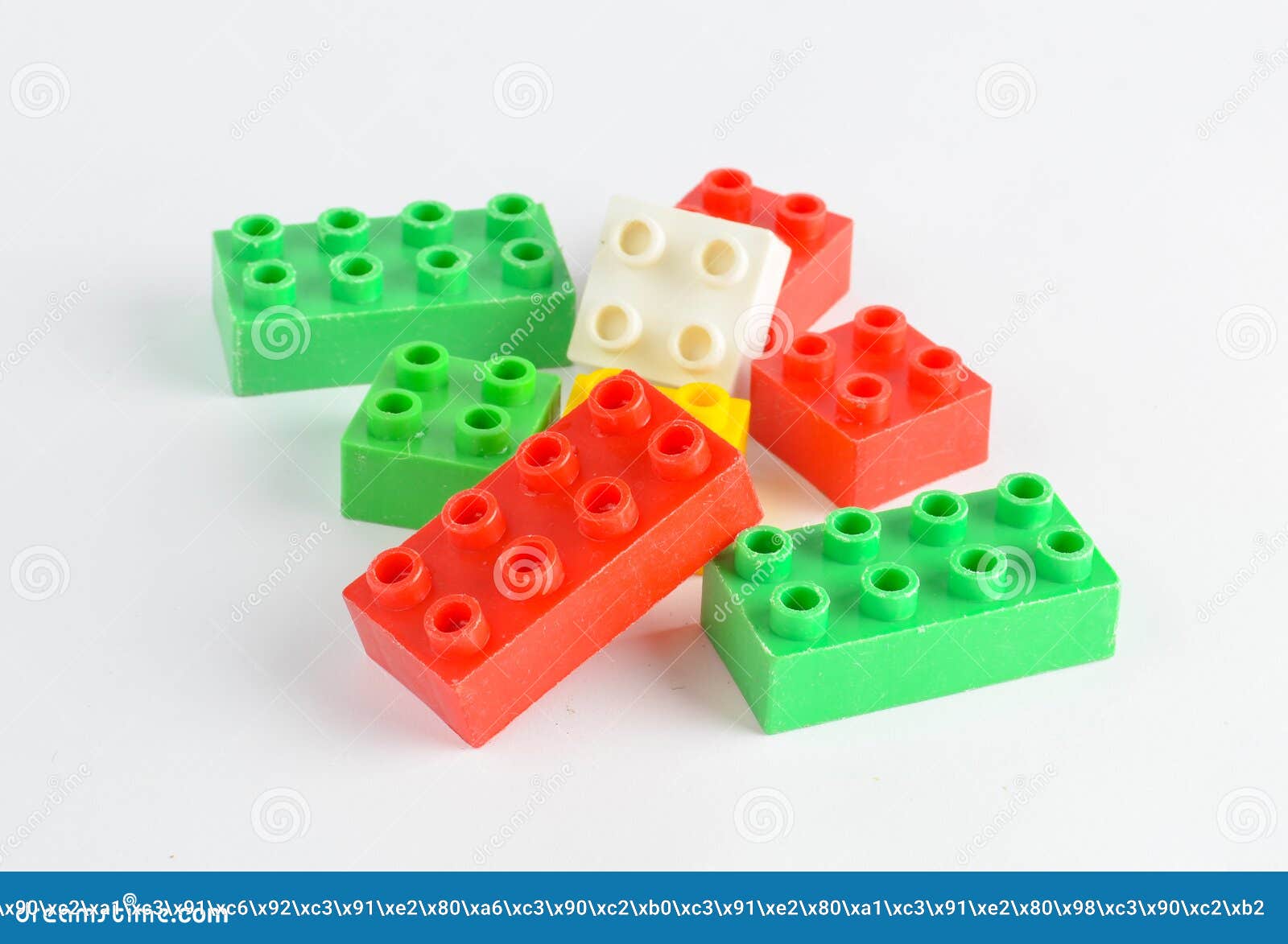 Colorful Toy Bricks of a Children& X27;s Designer on a White Background ...
