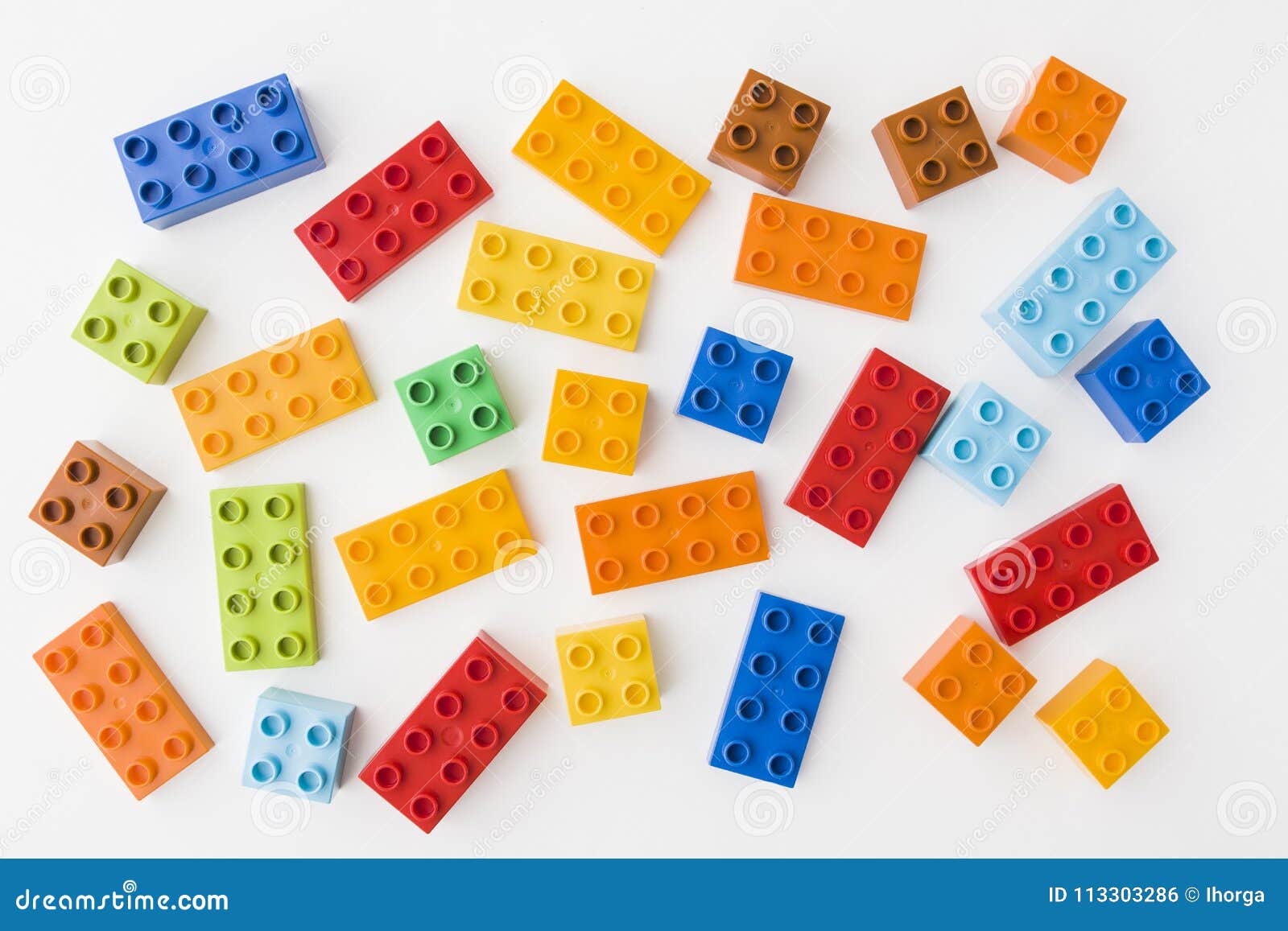 Colorful Toy Bricks on White Background Stock Photo - Image of leisure ...