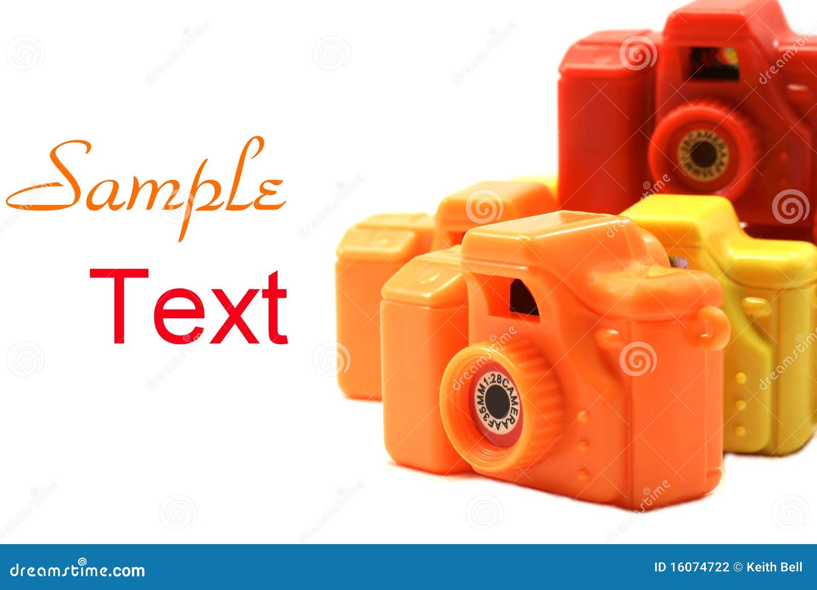 Colorful Toy Cameras with Copy Space Stock Photo - Image of space ...
