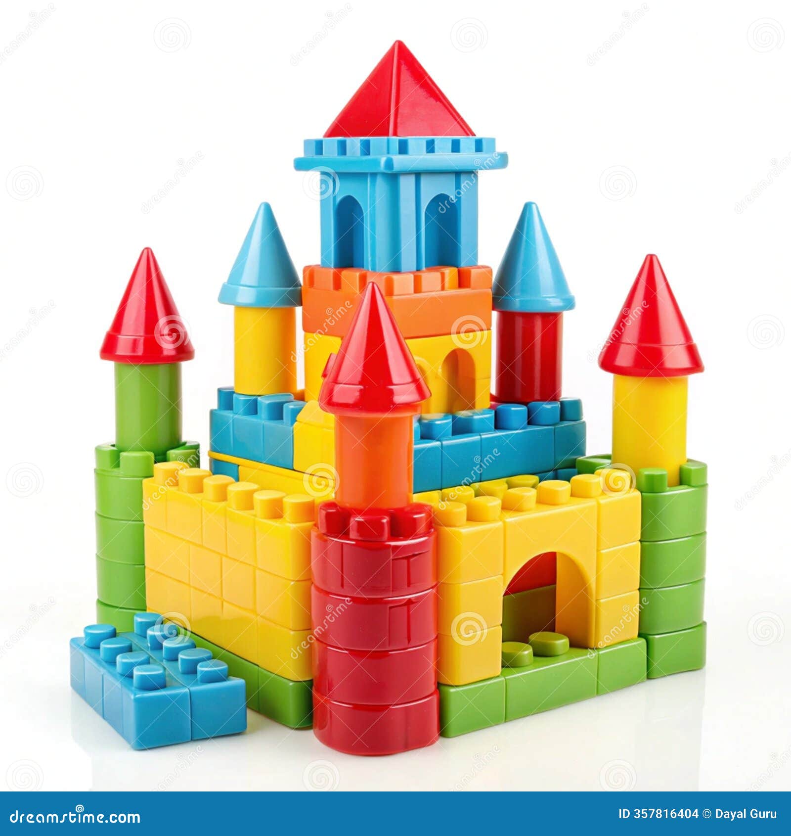 Colorful Toy Castle on Transparent Background Stock Illustration ...